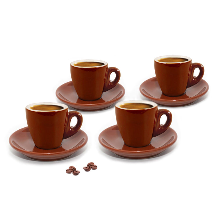 Cuisinox Signature Series, Set of 4 Espresso Cups, Brown Porcelain